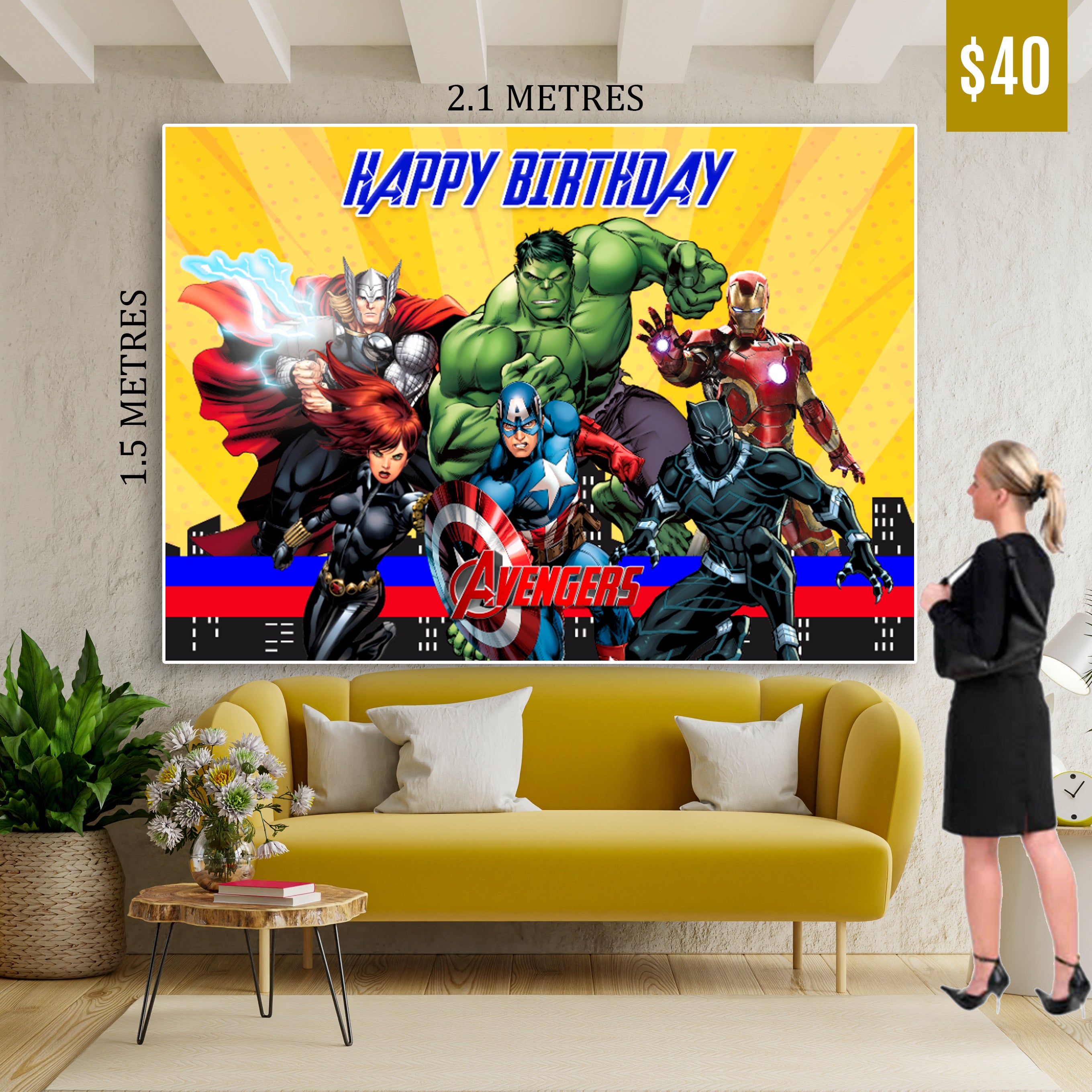Avengers Happy Birthday Banner